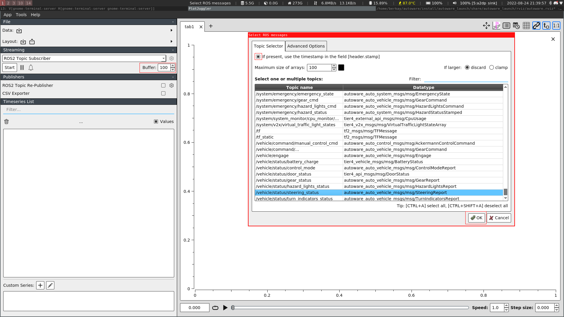 Evaluating the controller performance - Autoware Documentation